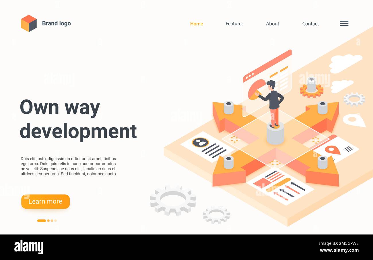 Business development isometric vector illustration. Cartoon 3d ...