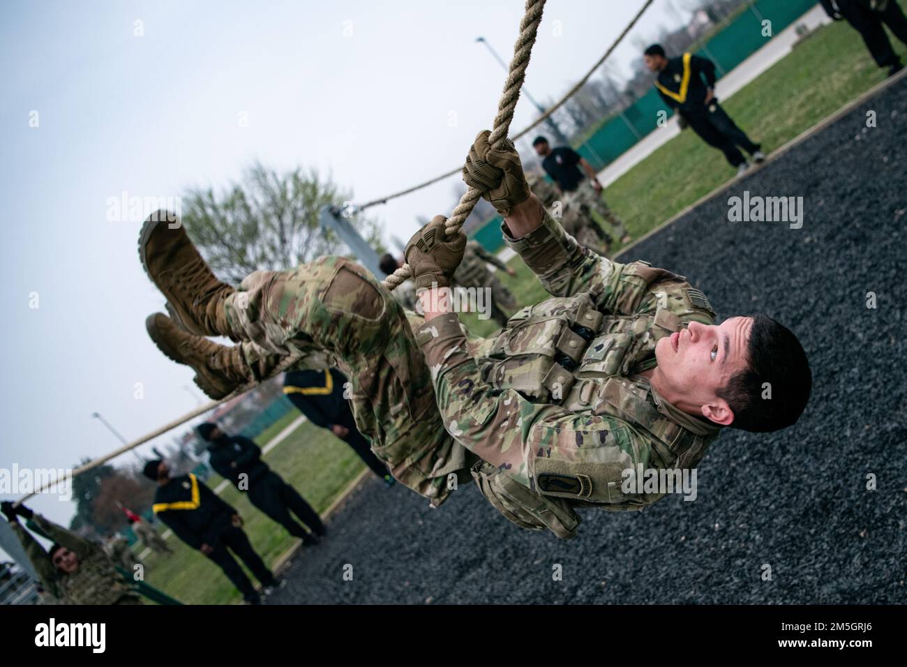 A U.S. Army paratrooper assigned to the 173rd Airborne Brigade ...