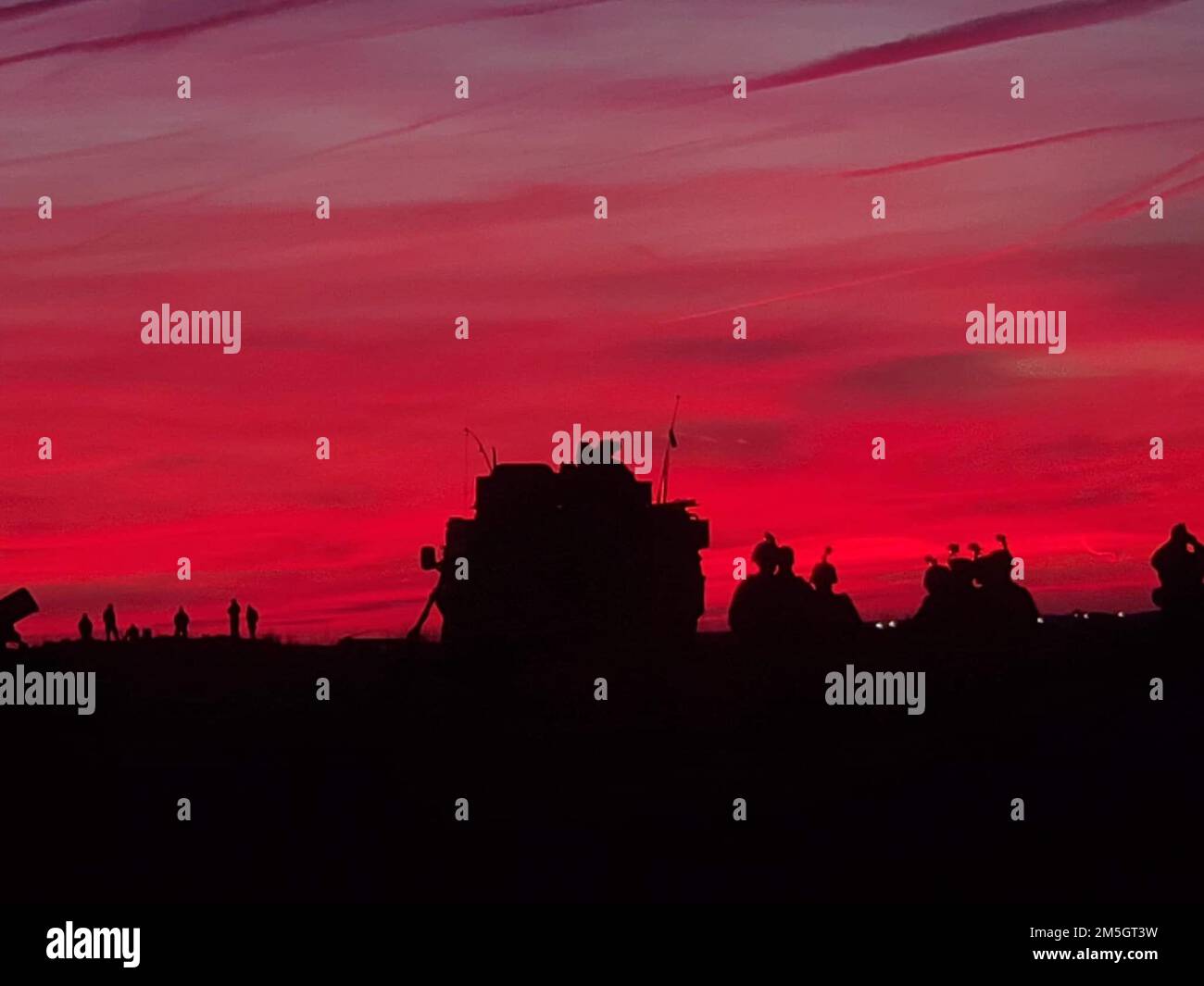 U.S. Soldiers with the 56th Stryker Brigade Combat Team conduct night ...