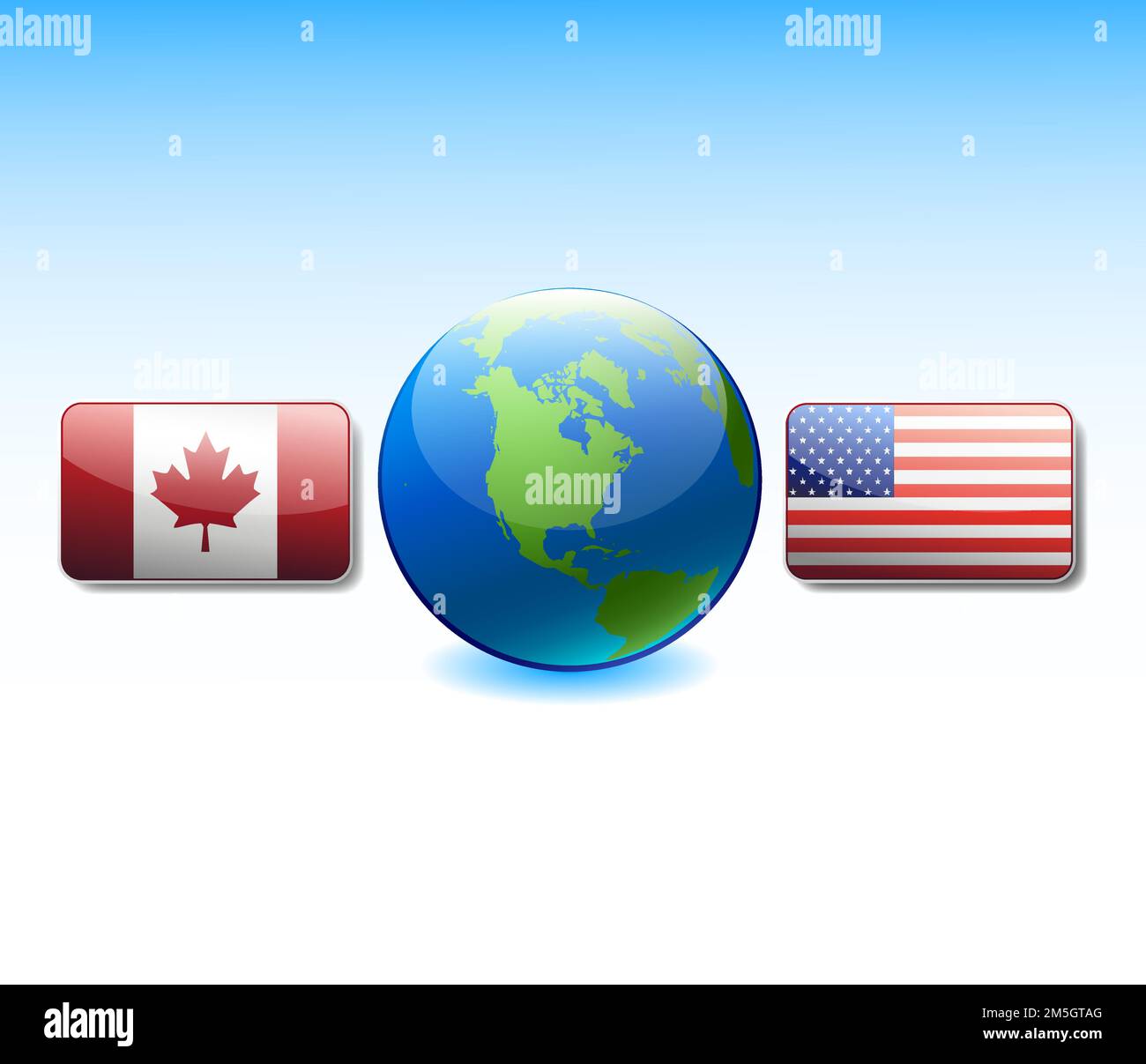 Usa canada table flags hi-res stock photography and images - Alamy