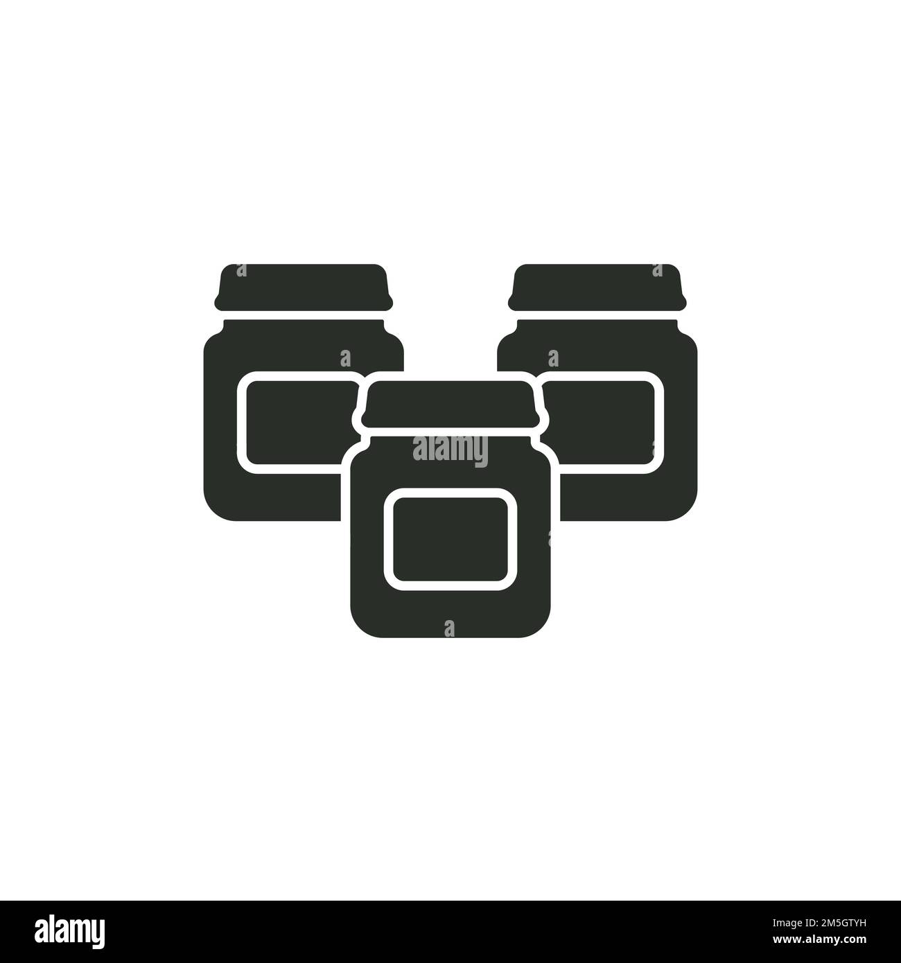 Baby food jars glyph icon on white background. Vector illustration ...