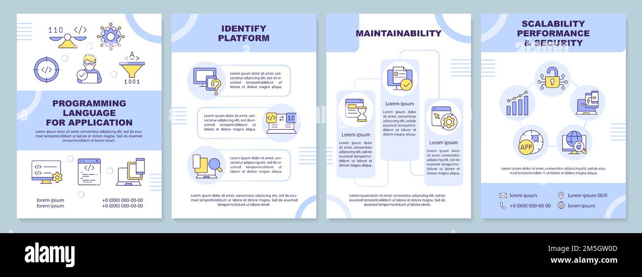 Programming language for application brochure template Stock Vector ...