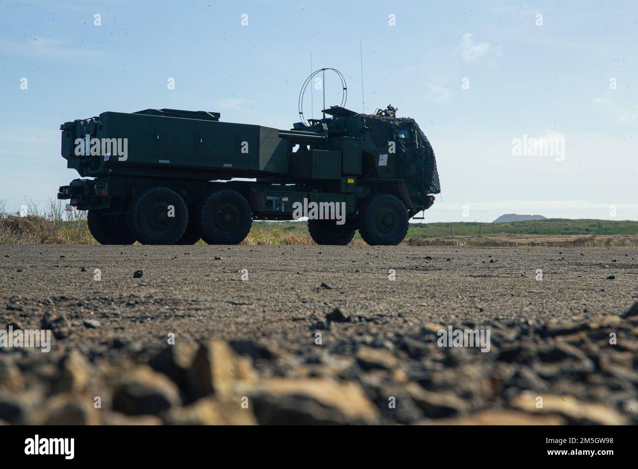 A U.S. Marine Corps High Mobility Artillery Rocket System launcher from ...