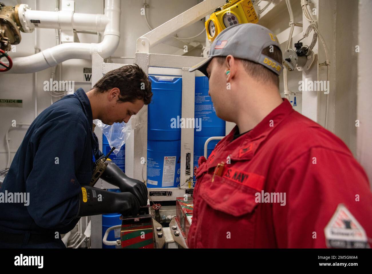 NORWEGIAN SEA (March 17, 2022) Damage Controlman 2nd Class Antonio ...