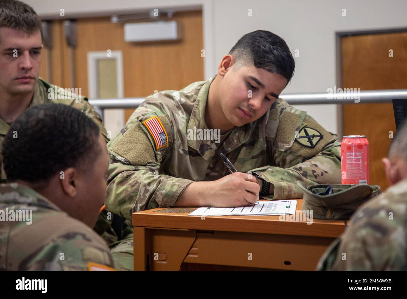 1st Lt. Eric Guzman Costa, a platoon leader with Charlie Company, 548th ...