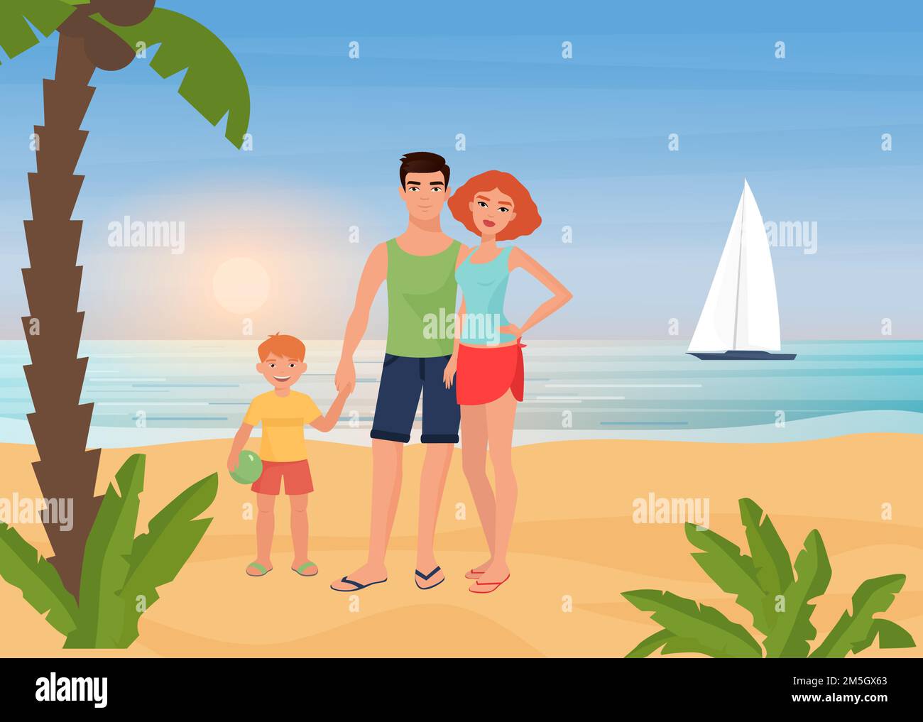 Happy swimming family father mother Stock Vector Images - Alamy