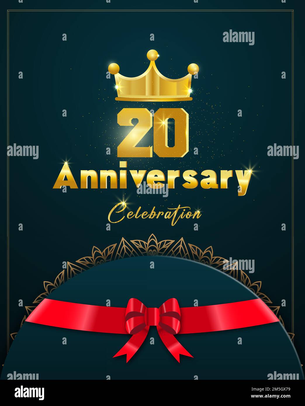20th anniversary Year celebration background. Golden number text ...