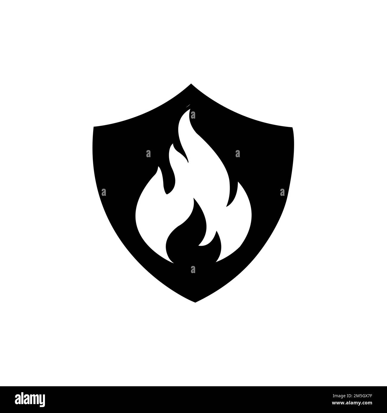 Shield with fire sign. Vector fire shield. Vector shield icon ...