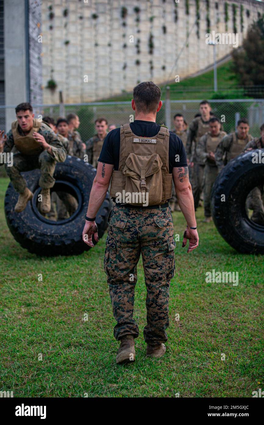 U.S. Marine Corps Staff Sgt. Tyler Thomas, a platoon sergeant with 2nd ...