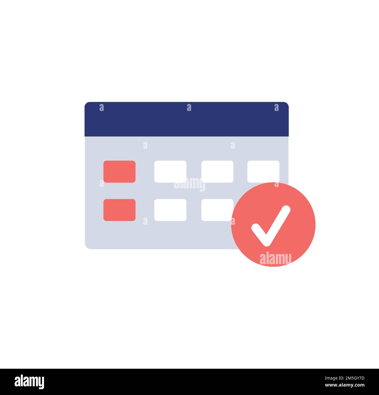 Desk calendar with red tick Stock Vector Image & Art - Alamy