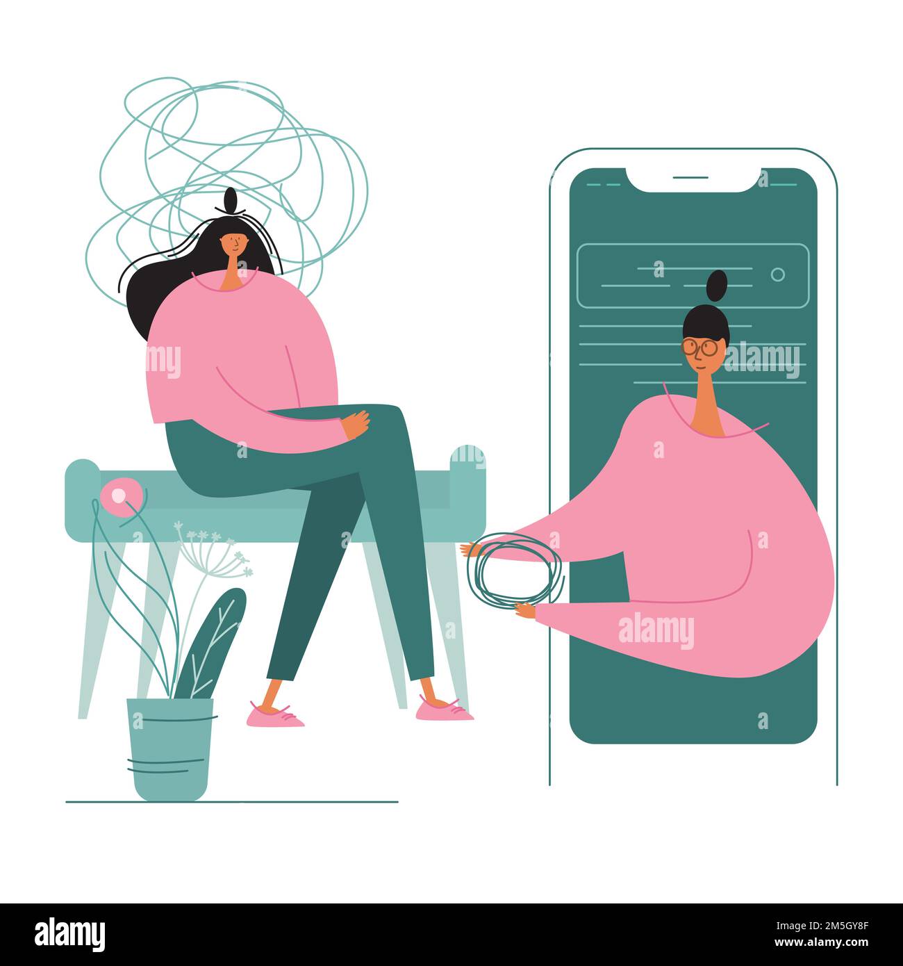 Online psychotherapy session with female patient. The doctor help to ...