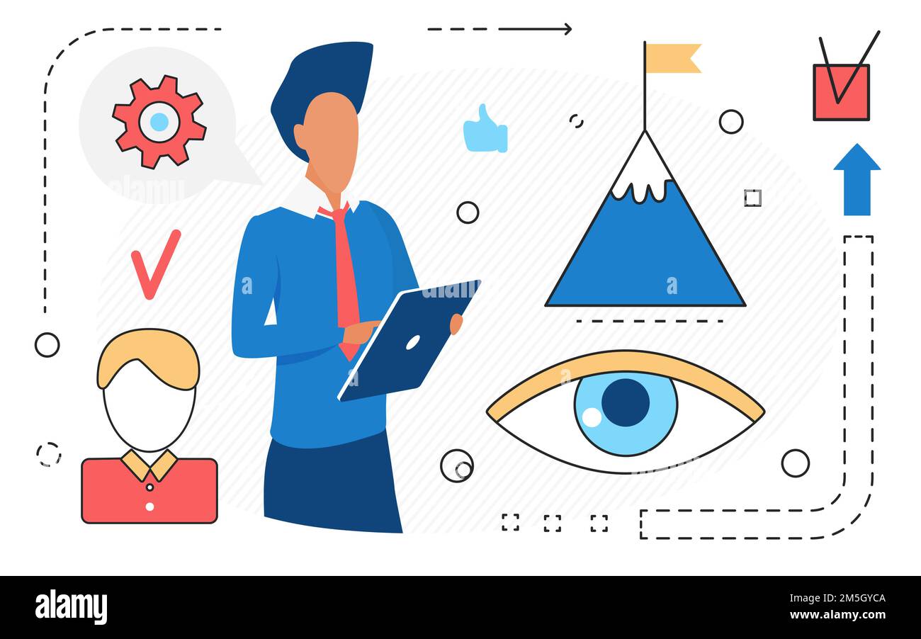 Business vision of entrepreneur people vector illustration. Cartoon ...