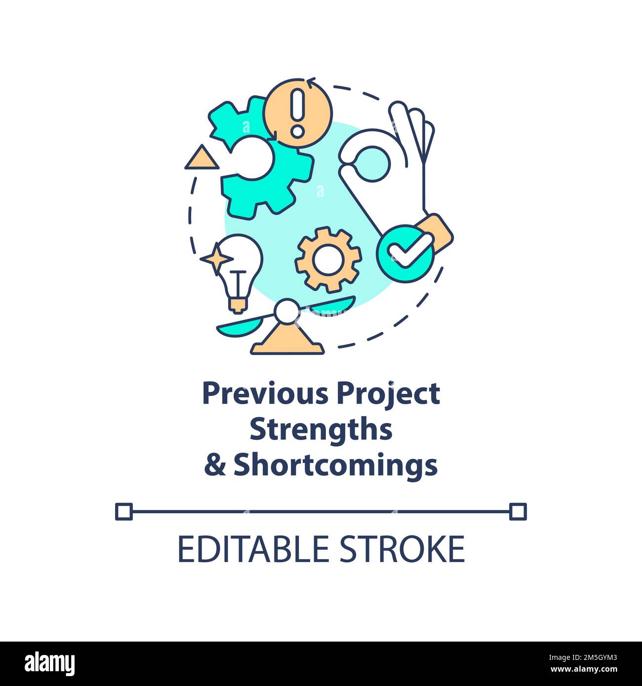 Previous project strengths and shortcomings concept icon Stock Vector ...