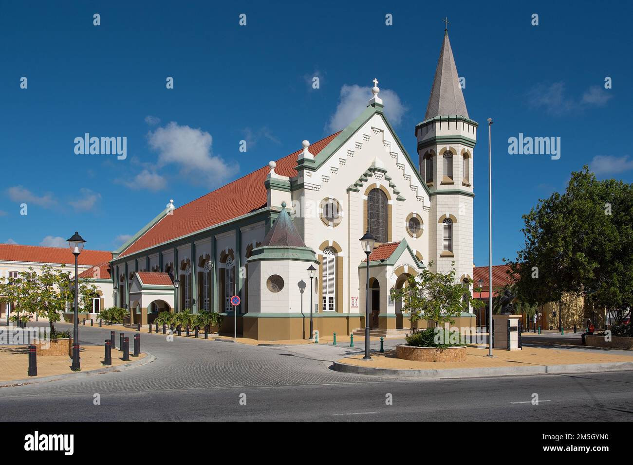 Oranjestad, Aruba - August 9, 2021; Saint Franciscus Church, a church ...