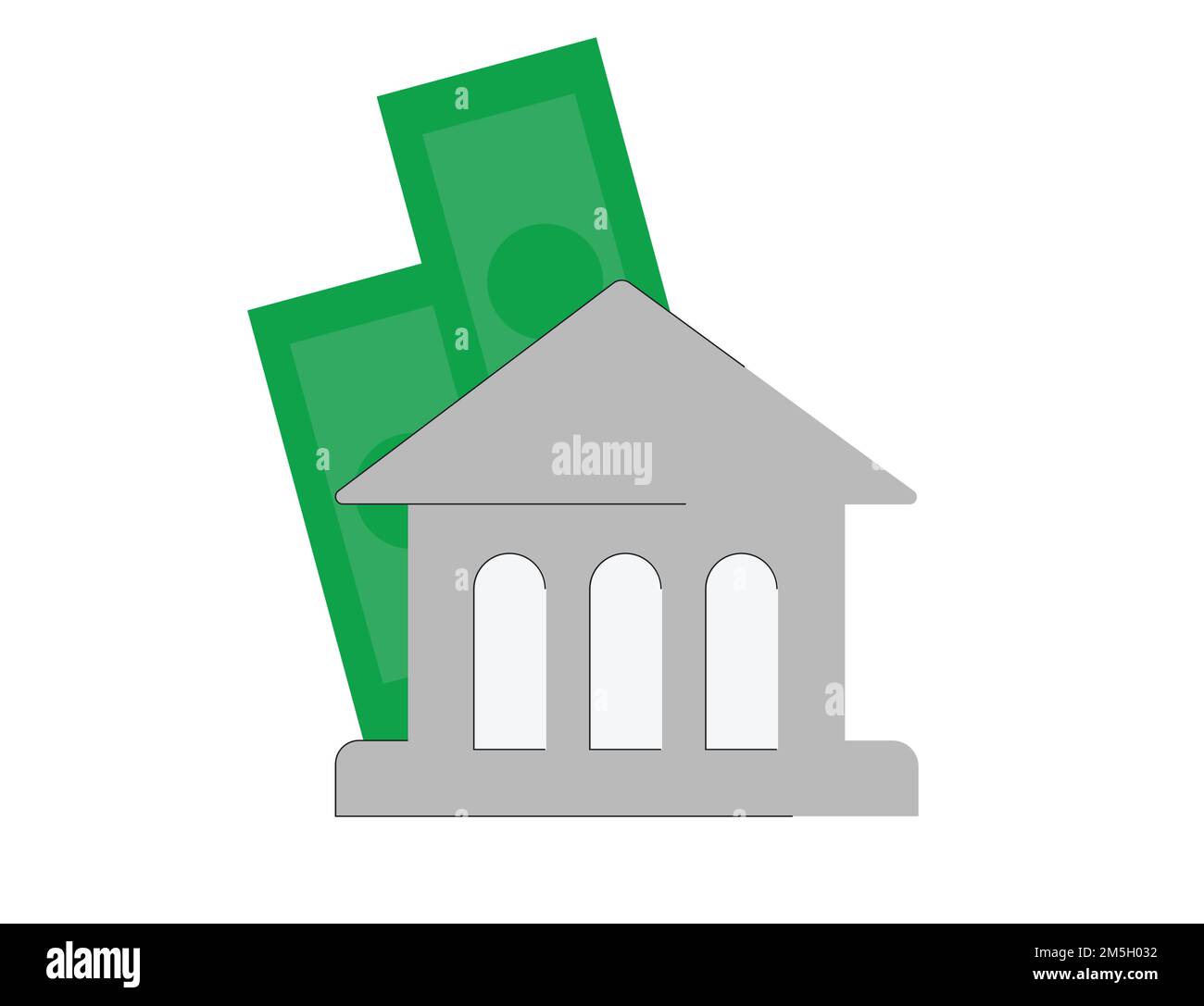 Bank building with green banknotes Stock Vector Image & Art - Alamy