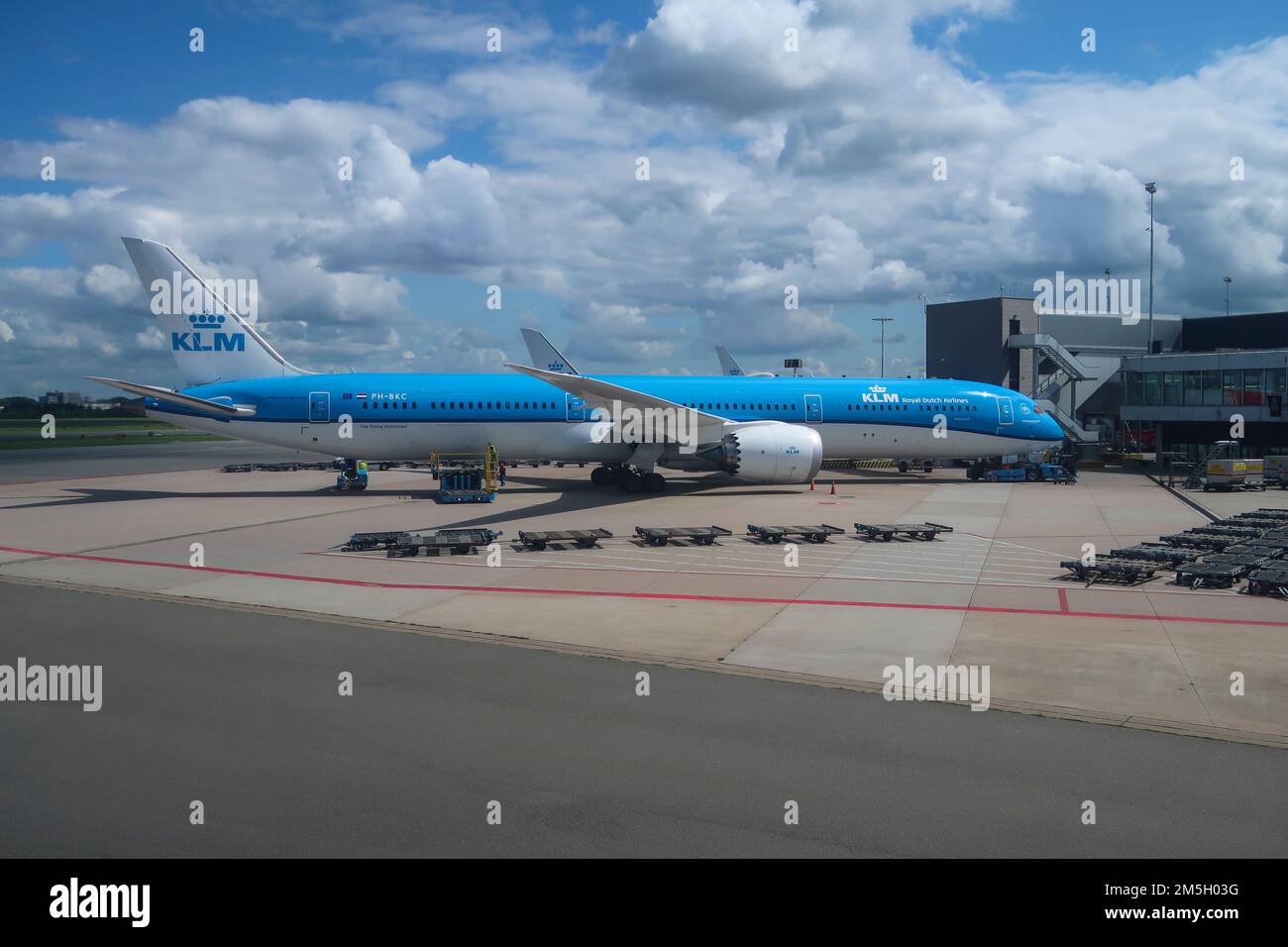 Sshiphol, Amsterdam, Netherlands - August 2 2021; Airplane of KLM the ...
