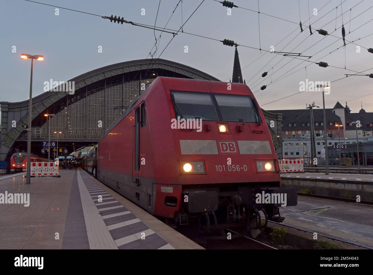 Deutsche Bahn 101 class electric locomotive with inter city train at ...