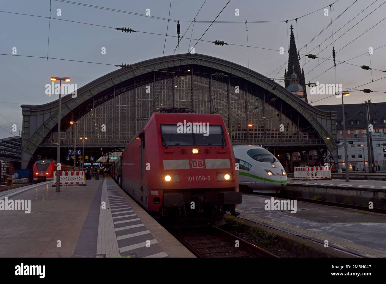 Deutsche Bahn 101 class electric locomotive with inter city train at ...