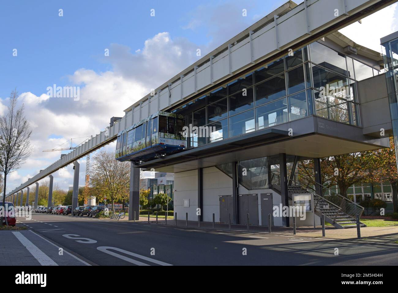 The Hängebahn H Bahn, suspension monorail at Dortmund Technical ...
