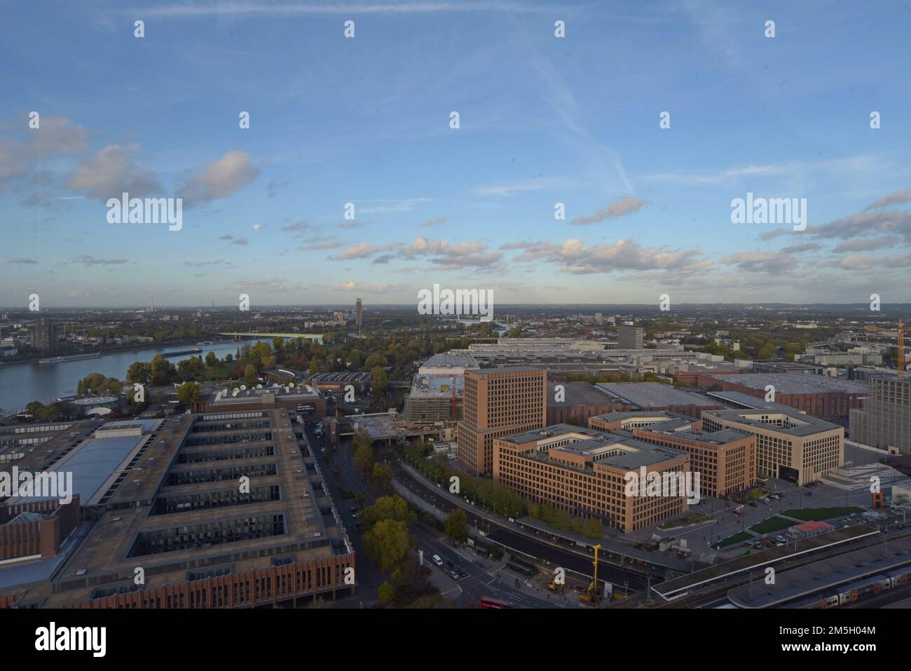 An aerial view of the River Rhine and the Zurich Insurance offices in ...