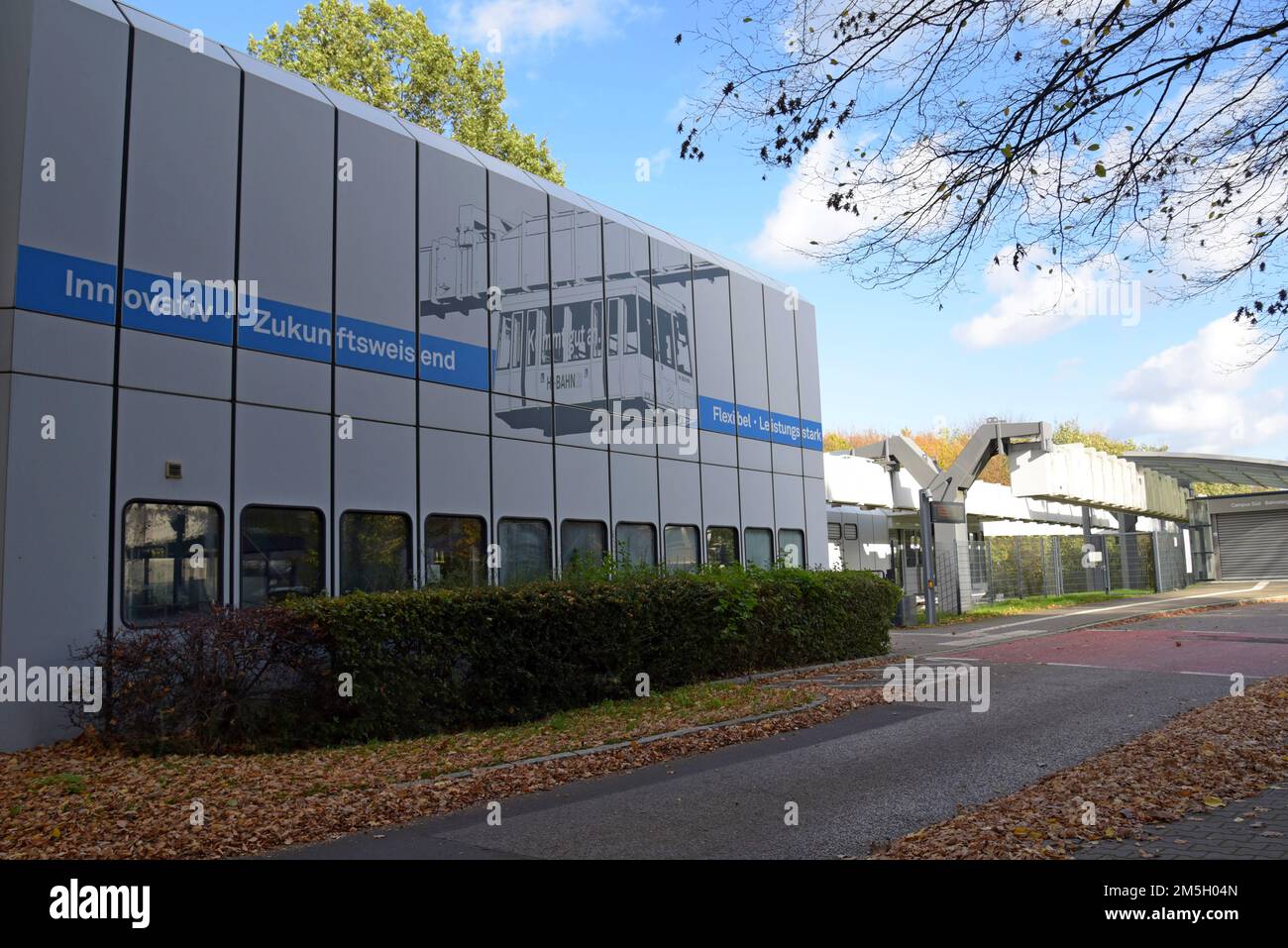 The Hängebahn H Bahn, suspension monorail at Dortmund Technical ...