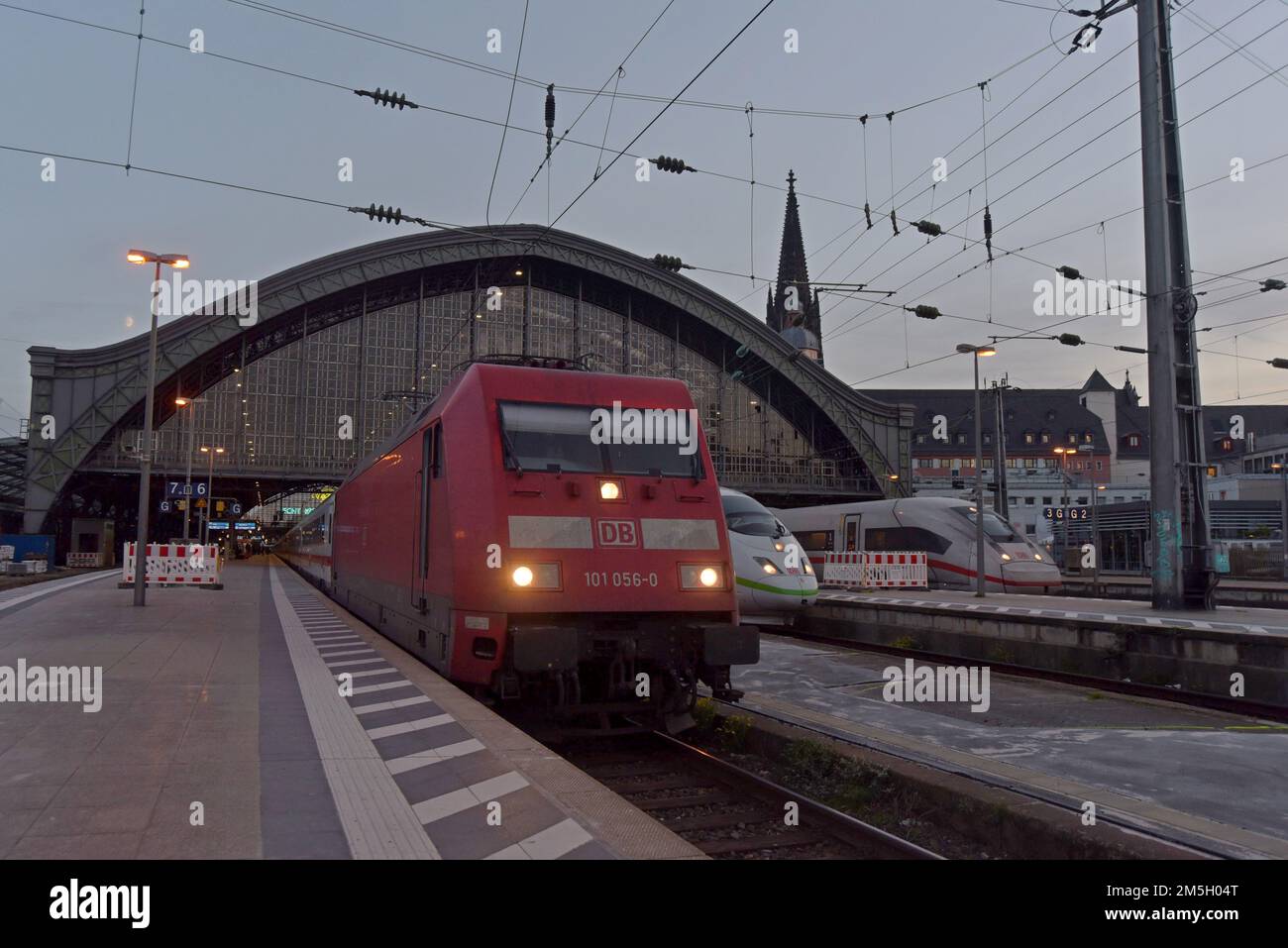 Deutsche Bahn 101 class electric locomotive with inter city train at ...