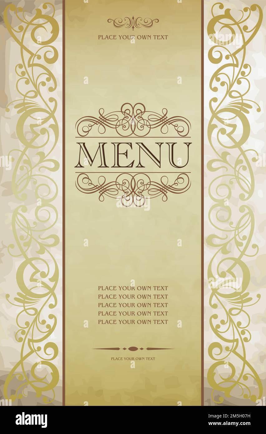 Classic restaurant menu cover design Stock Vector Images - Alamy