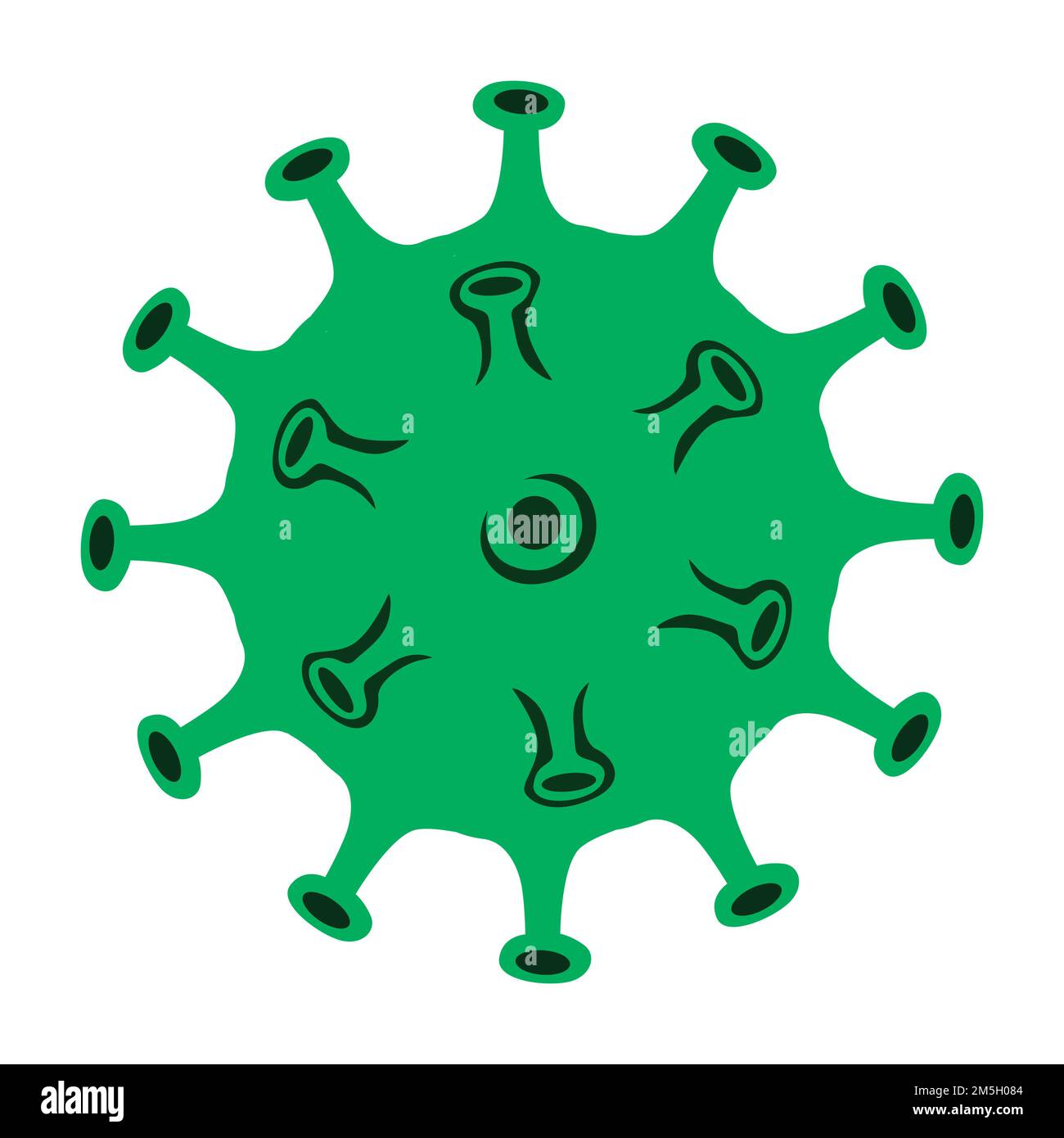 Green bacterium coronovirus. Dangerous spiked molecule Stock Vector ...