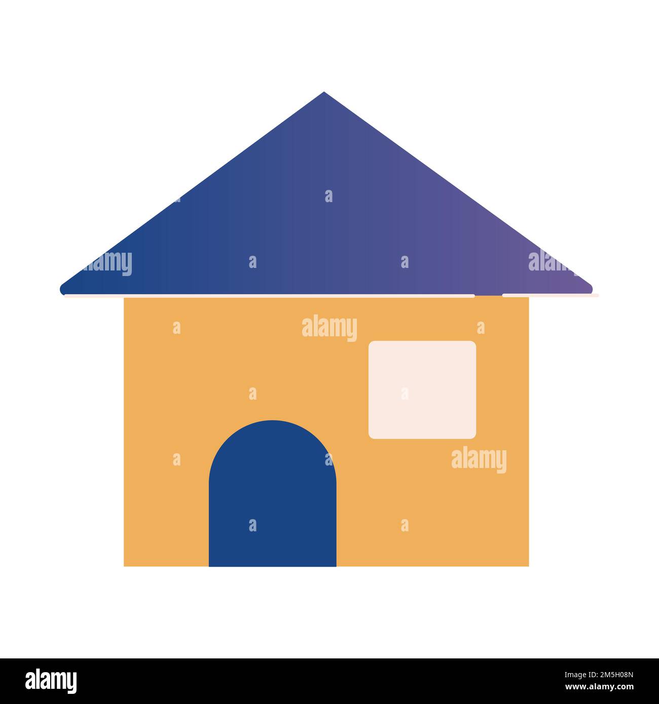 Yellow private house with blue roof icon Stock Vector Image & Art - Alamy