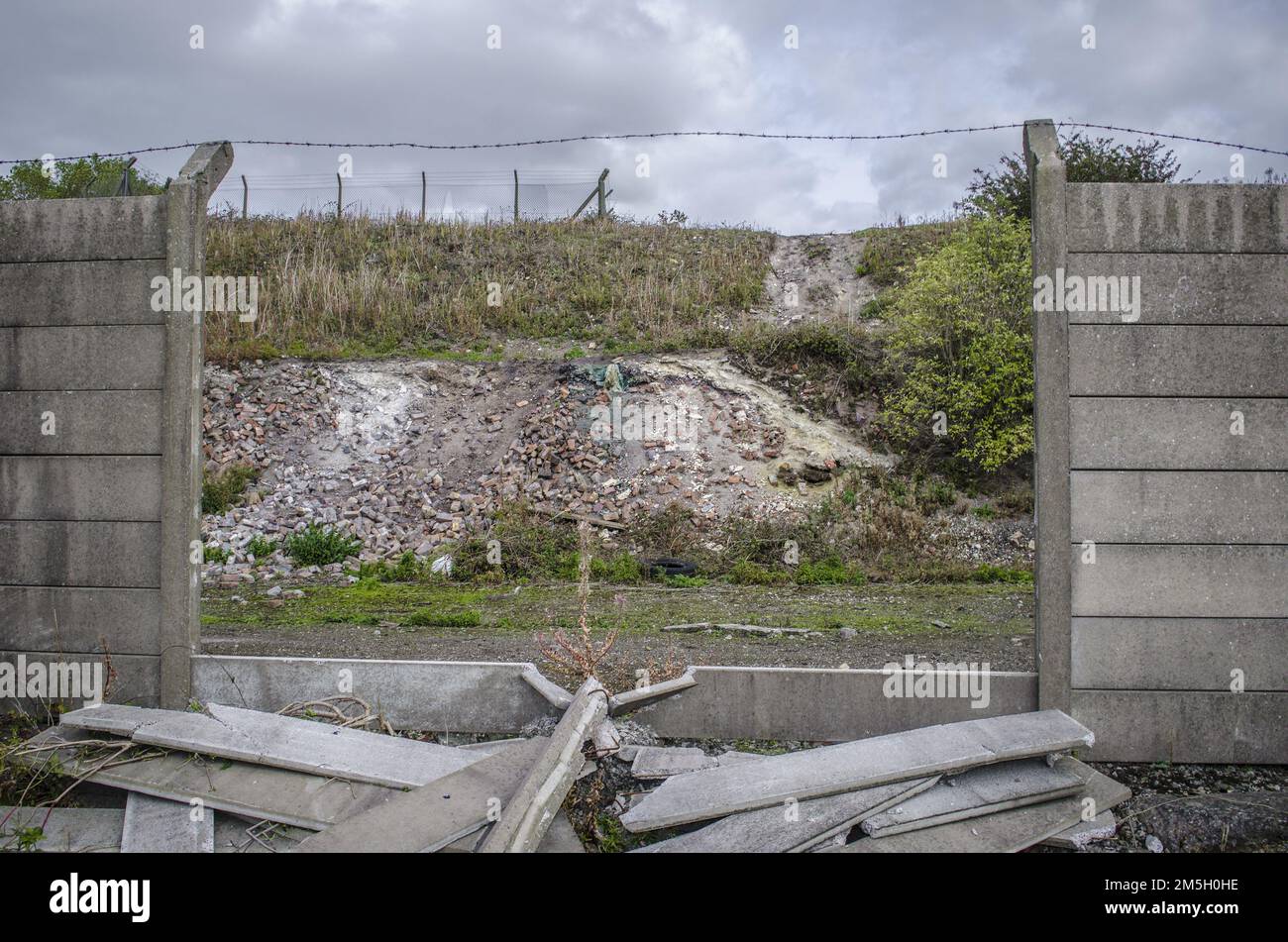 Contaminated site of former chemical factory and waste dump Stock Photo ...