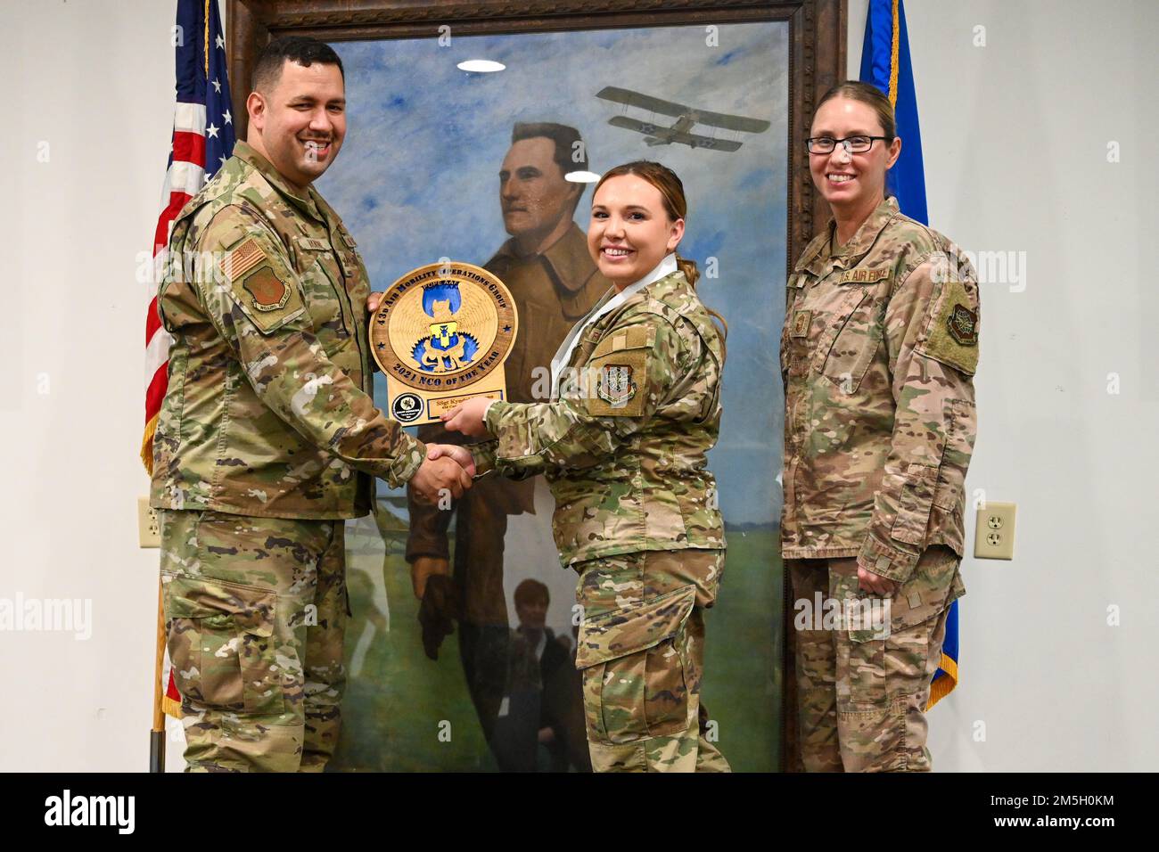 U.S. Air Force Col. Joseph Vanoni (left), 43rd Air Mobility Operations ...