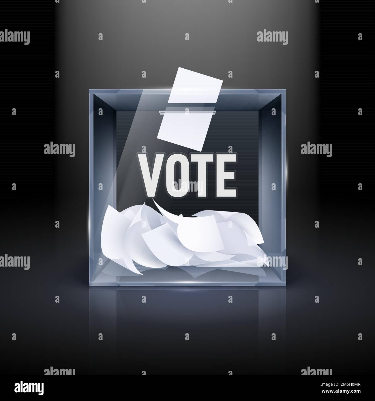 Illustration of the Realistic Ballot Box with Voting Paper in Hole on ...