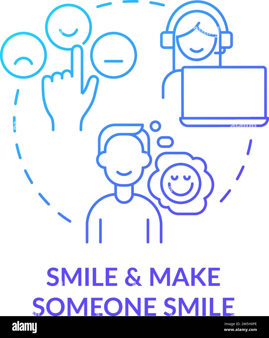 Make someone smile blue gradient concept icon Stock Vector Image & Art ...