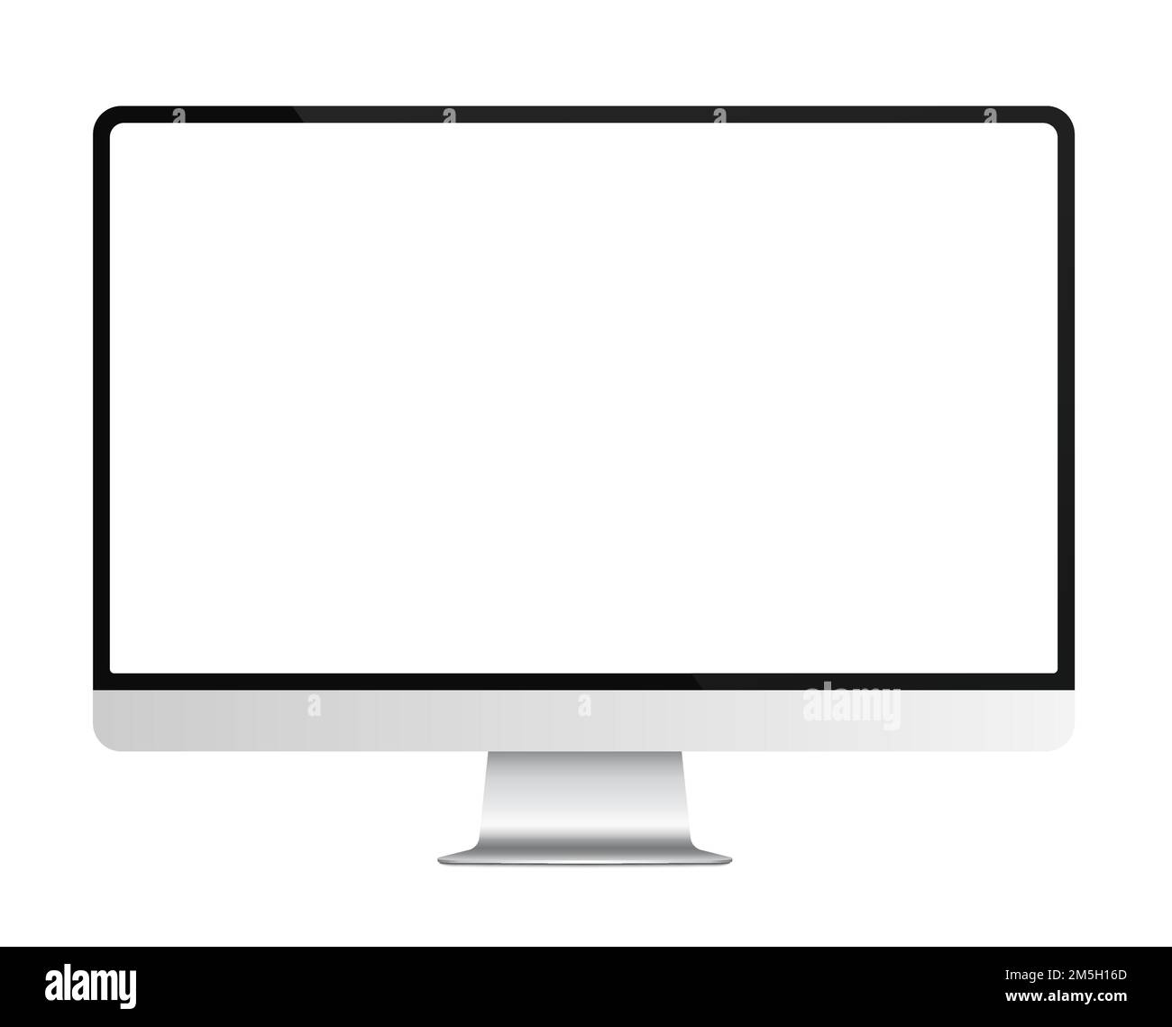 Trendy realistic thin frame silver monitor mock up with blank white screen isolated Stock Vector ...