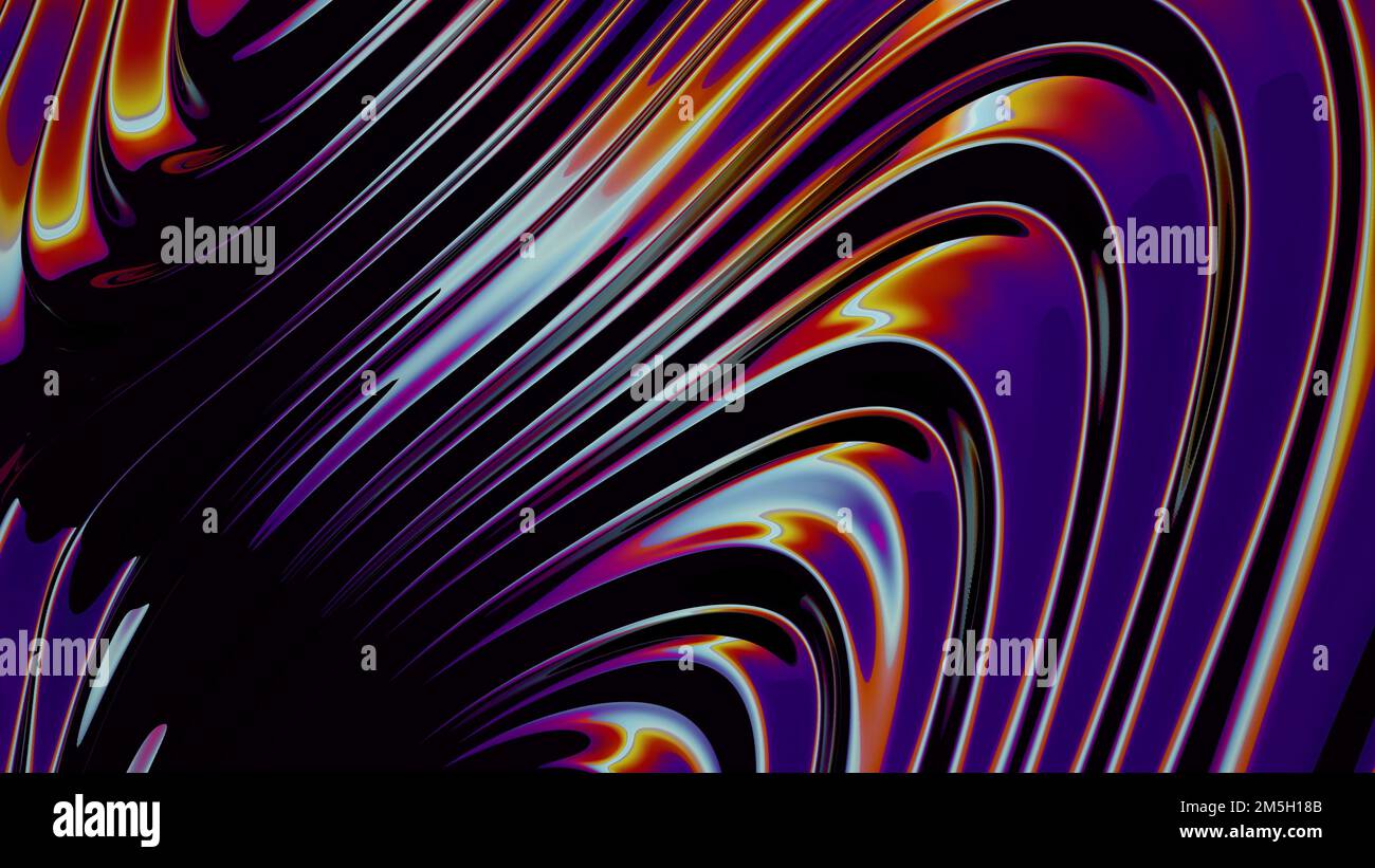 Fluid purple 3d metal background. Holographic foil texture liquid ...
