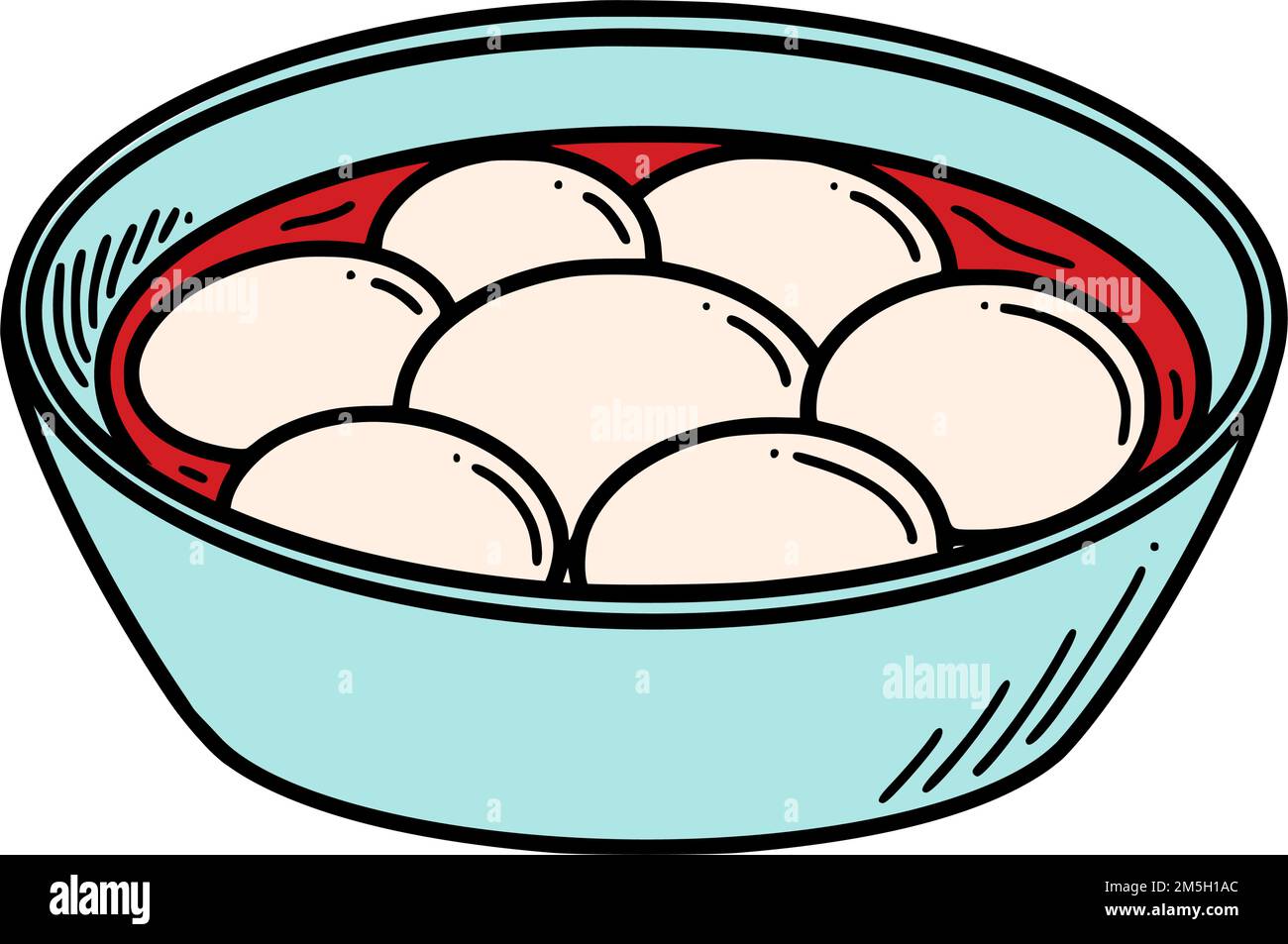 Sweet dumpling soup Tang yuan vector illustration. Chinese New year ...