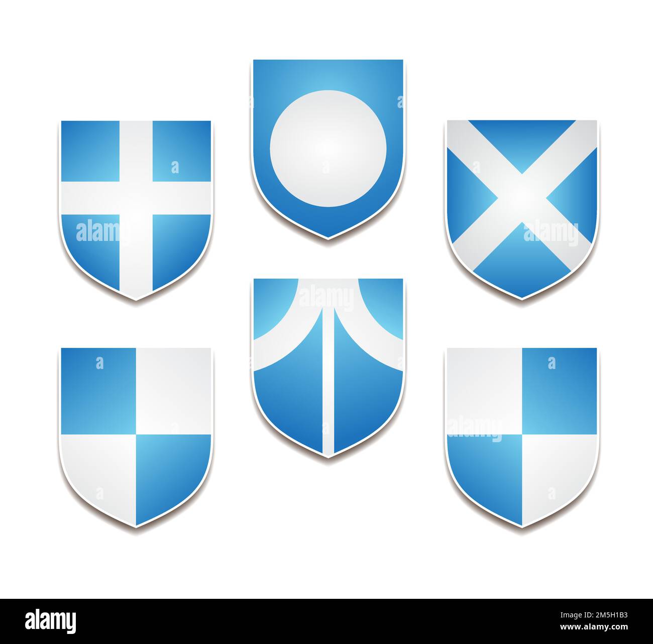 heraldic shield vector set blue Stock Vector Image & Art - Alamy