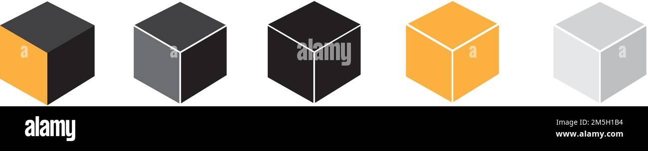 A vector illustration of a set of five cube icons Stock Vector Image ...