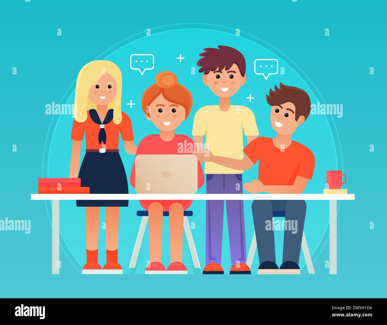 Successful Business Teamwork concept with happy young man and woman ...