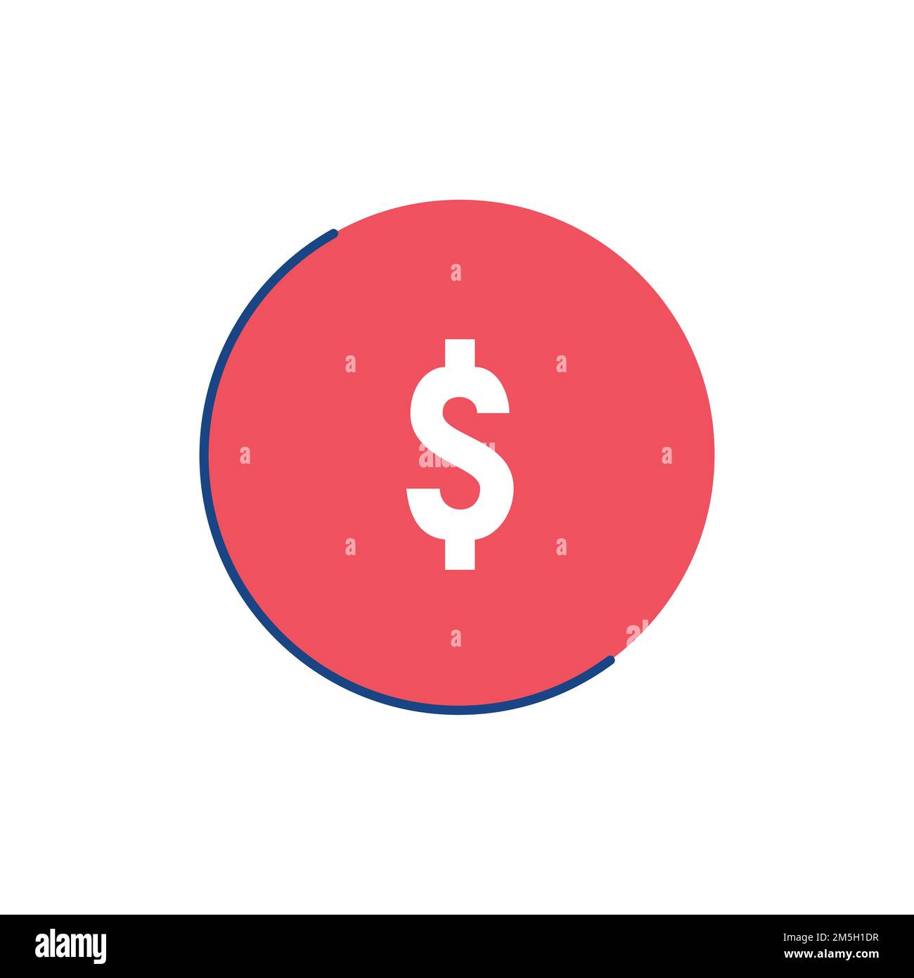 Red coin with dollar symbol Stock Vector Image & Art - Alamy