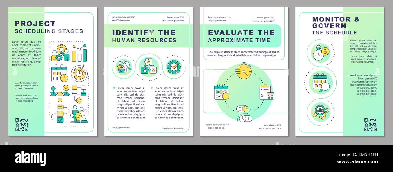 Project scheduling stages green brochure template Stock Vector Image ...