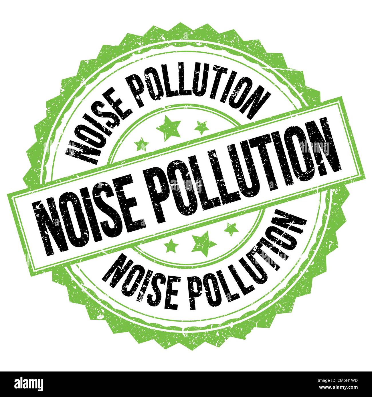NOISE POLLUTION text written on green-black round stamp sign Stock ...