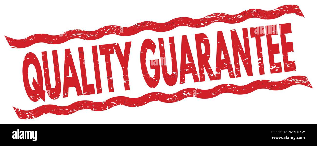 QUALITY GUARANTEE text written on red lines stamp sign Stock Photo - Alamy