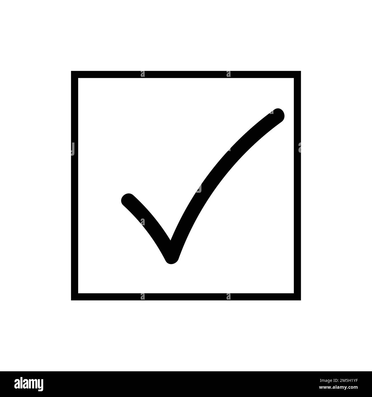 Black tick in square. Symbol of positive approval Stock Vector Image ...