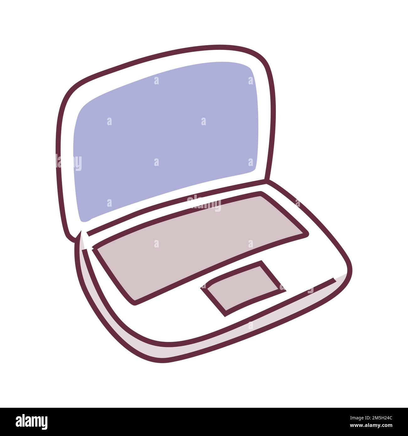 Open laptop drawn by hand Stock Vector Image & Art - Alamy