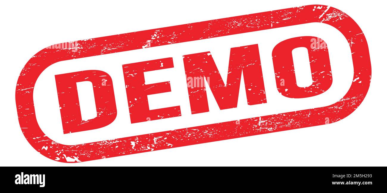 DEMO, text written on red rectangle stamp sign Stock Photo - Alamy