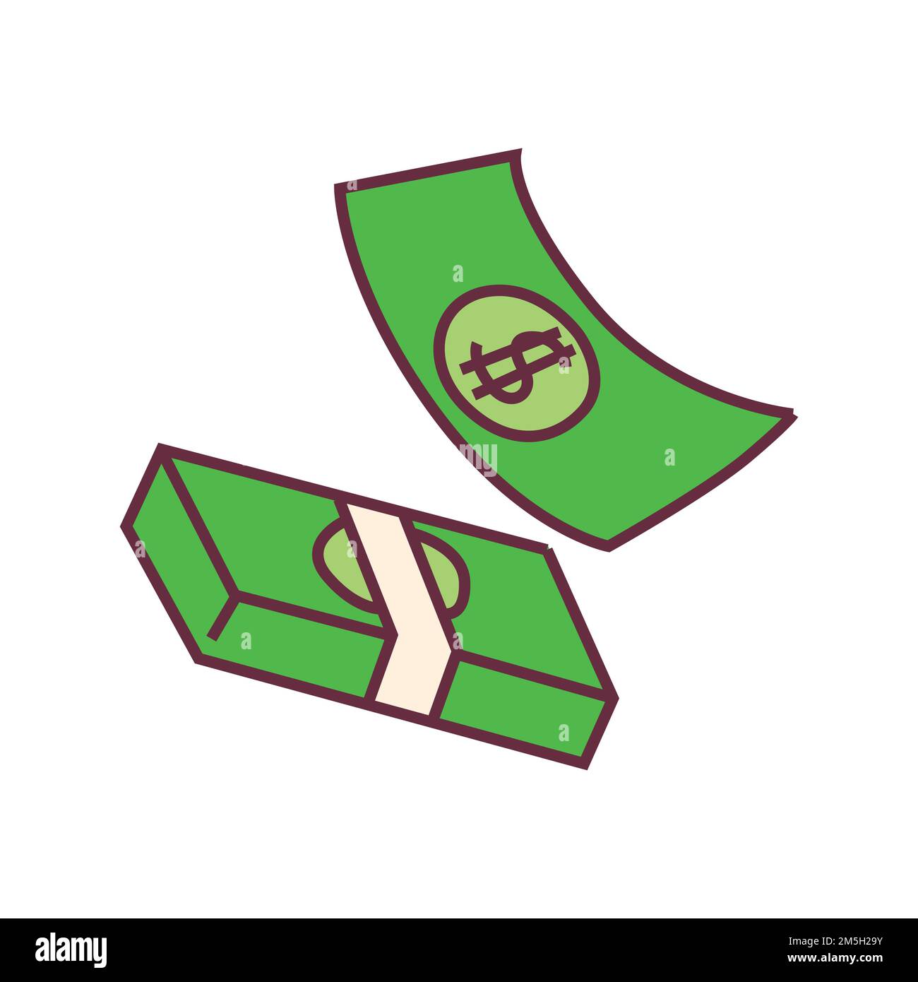Bundle with green dollar bill Stock Vector Image & Art - Alamy