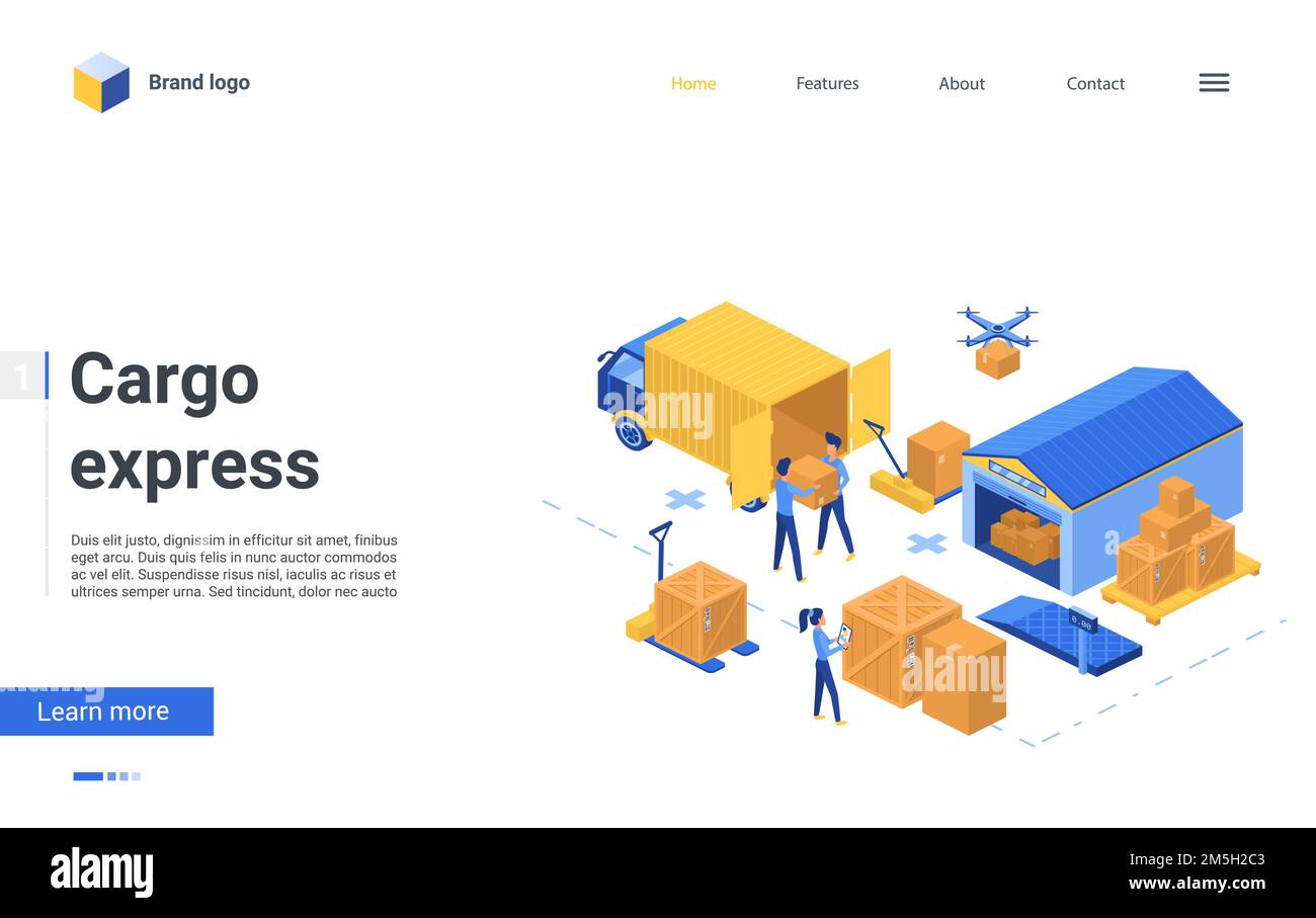 Cartoon 3d landing page design for website, worker characters working ...