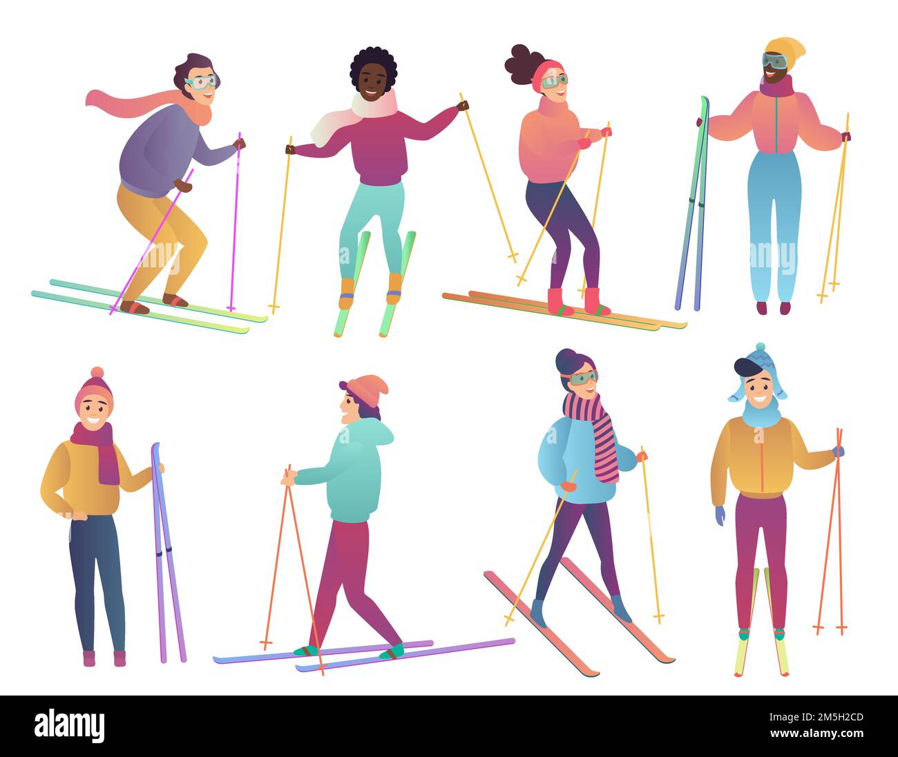 Female skiers Stock Vector Images - Alamy