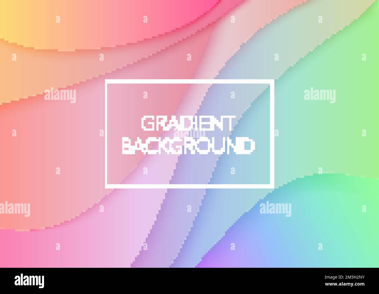 Paper art cartoon abstract waves. Trendy gradient color curves ...